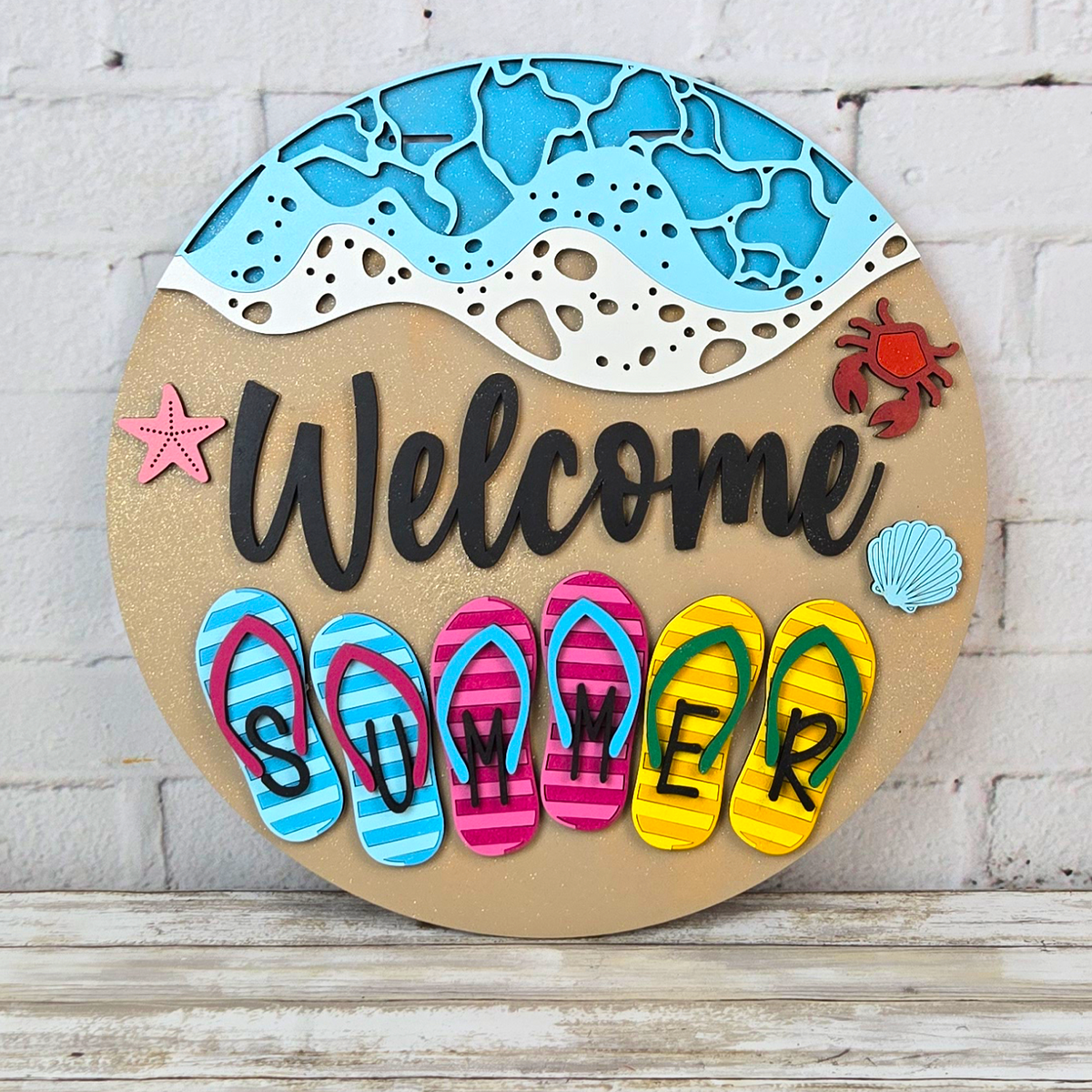 Welcome SUMMER Beach Flip Flops Door Hanger – Kim & Garrett Make It!