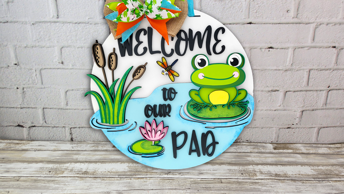 WELCOME to our Pad Frog Door Hanger - DIY Unfinished Kit - Lvl 2 – Kim ...