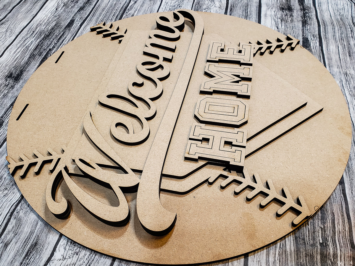 Welcome HOME Baseball Homeplate Door Hanger DIY Unfinished Kit – Kim ...