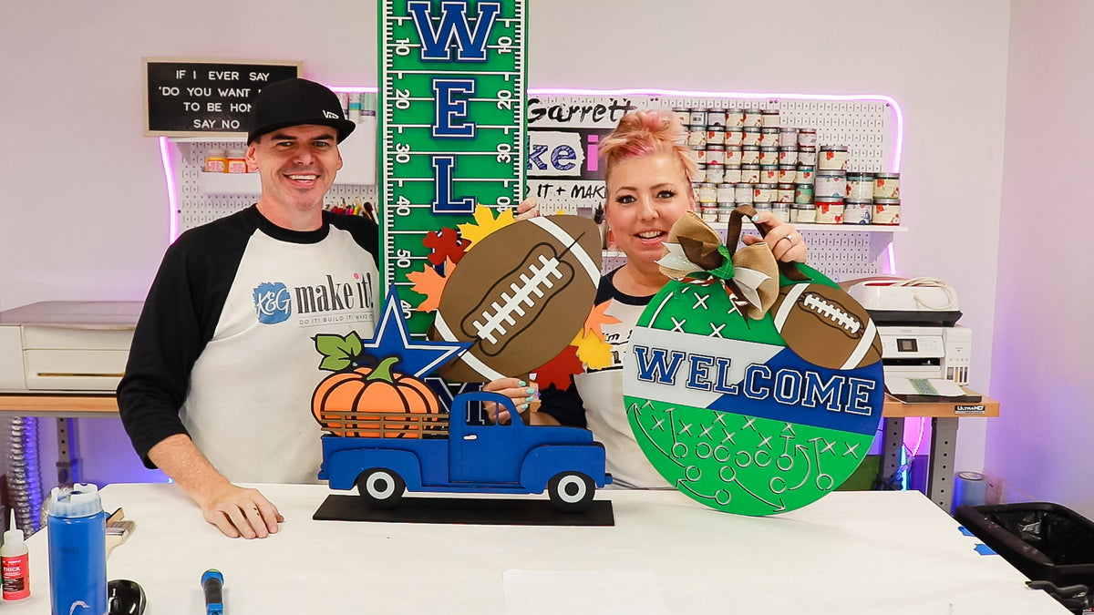 Fall Football Front Porch Decoration Makeover – Kim & Garrett Make It!