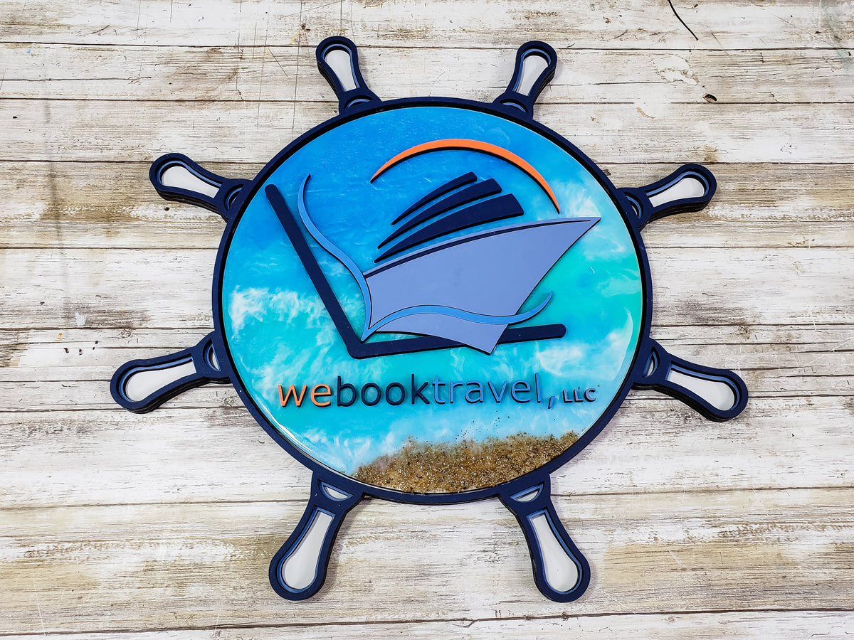 Business Sign using our Glowforge and Resin – Kim & Garrett Make It!