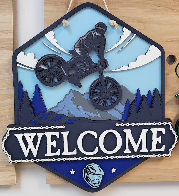 Finished - Mountain Bike Door Hanger Sign – Kim & Garrett Make It!