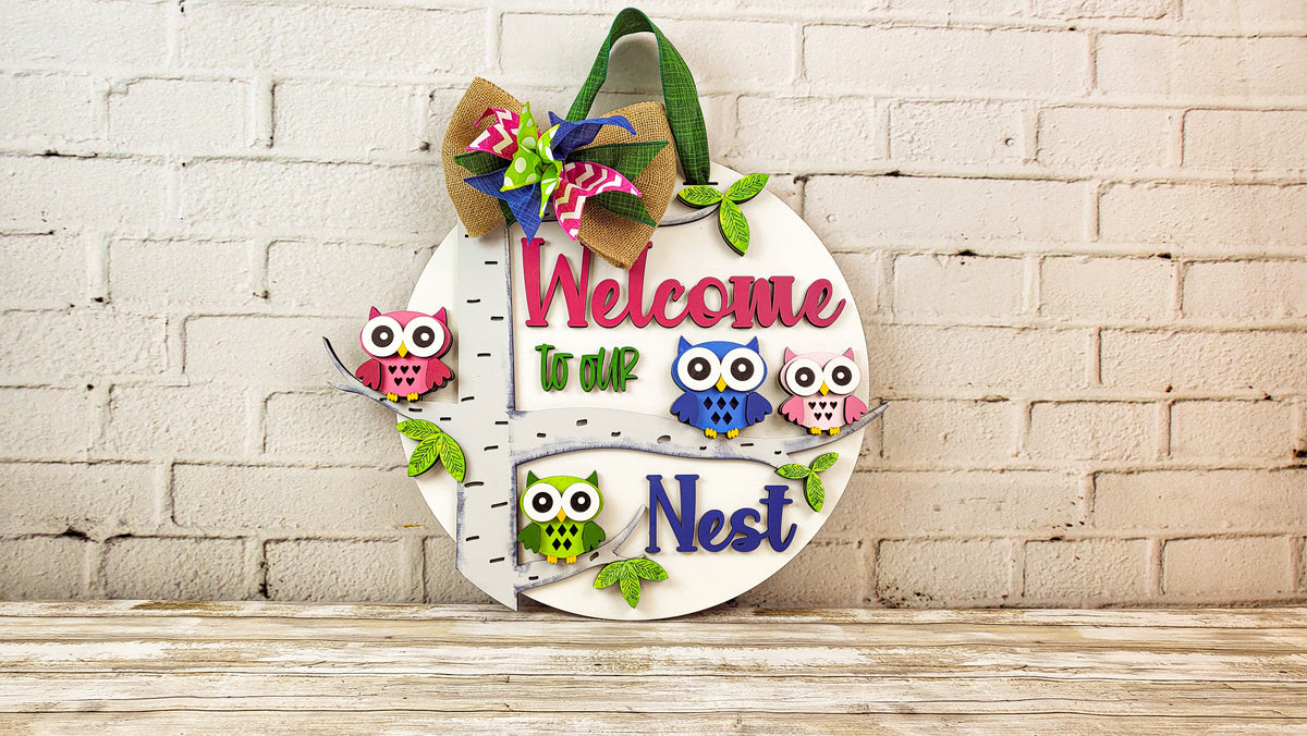 WELCOME to our NEST Owls Door Hanger – Kim & Garrett Make It!
