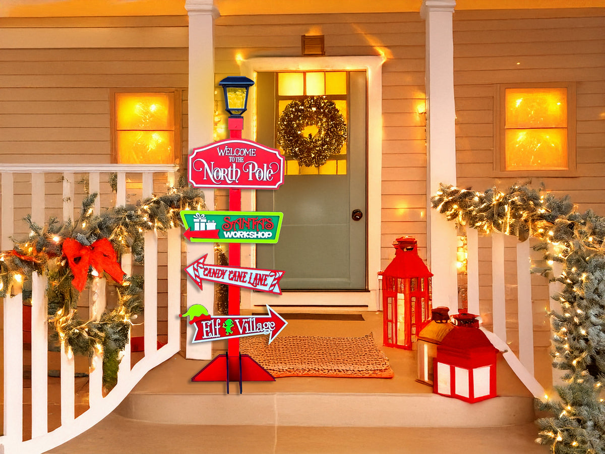 Christmas Directional Sign Post with Base SVG – Kim & Garrett Make It!