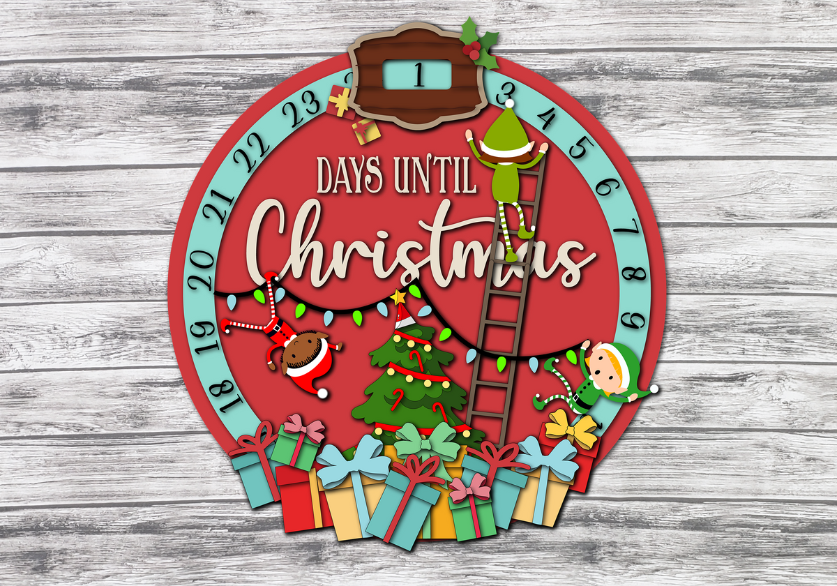 3D Rotating Christmas Countdown Calendar Door Hanger SVG – Kim ...