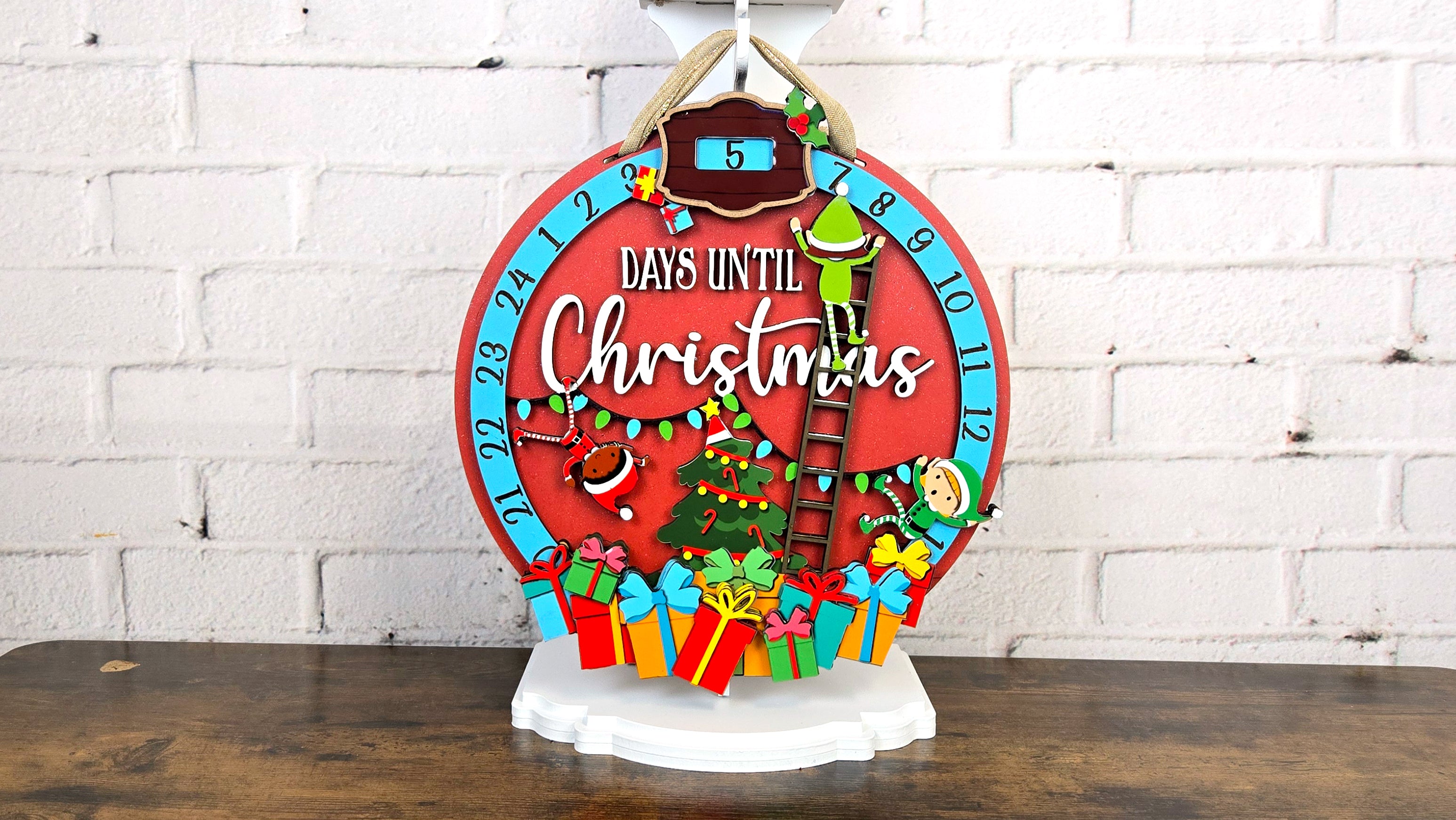 Days Until Christmas Elves Workshop Countdown Calendar 13inch SVG – Kim ...