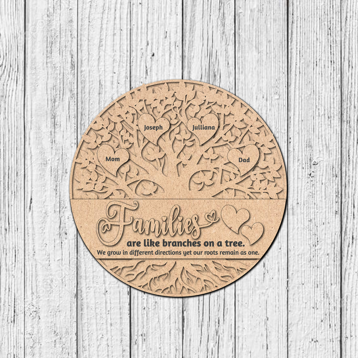 Personalized Families Branches on a Tree 10inch Sign - DIY Unfinished ...