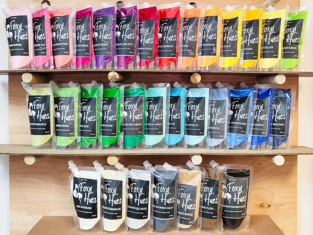 34 Color Bundle - Full Set - Foxy Hues | Satin Acrylic outdoor Paint P ...