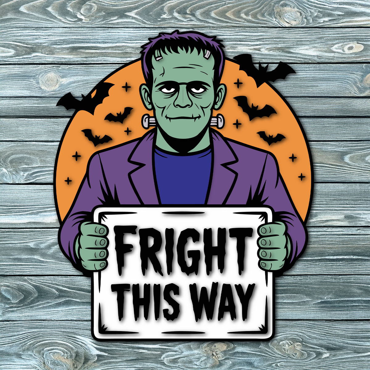Fright This Way Frankenstein Door Hanger SVG – Kim & Garrett Make It!