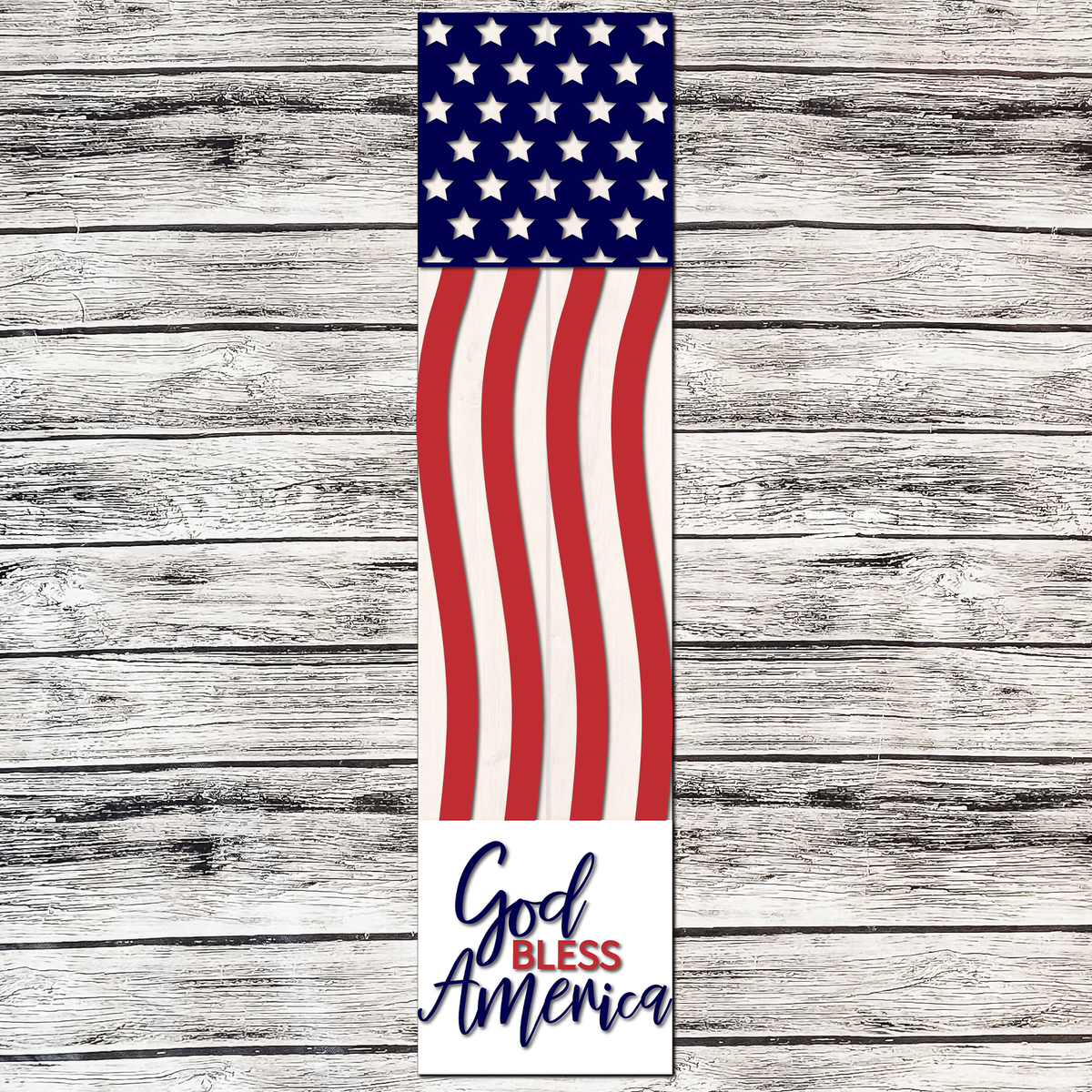 Flag God Bless America Vertical Porch Leaner SVG – Kim & Garrett Make It!