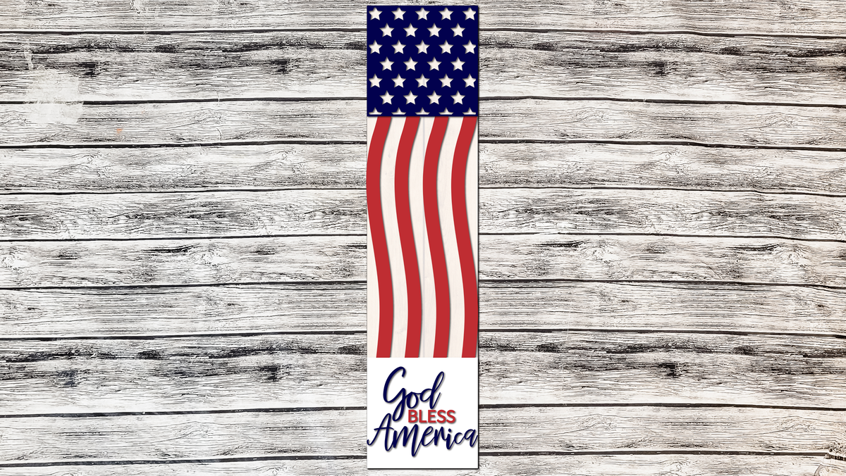 Flag God Bless America Vertical Porch Leaner SVG – Kim & Garrett Make It!