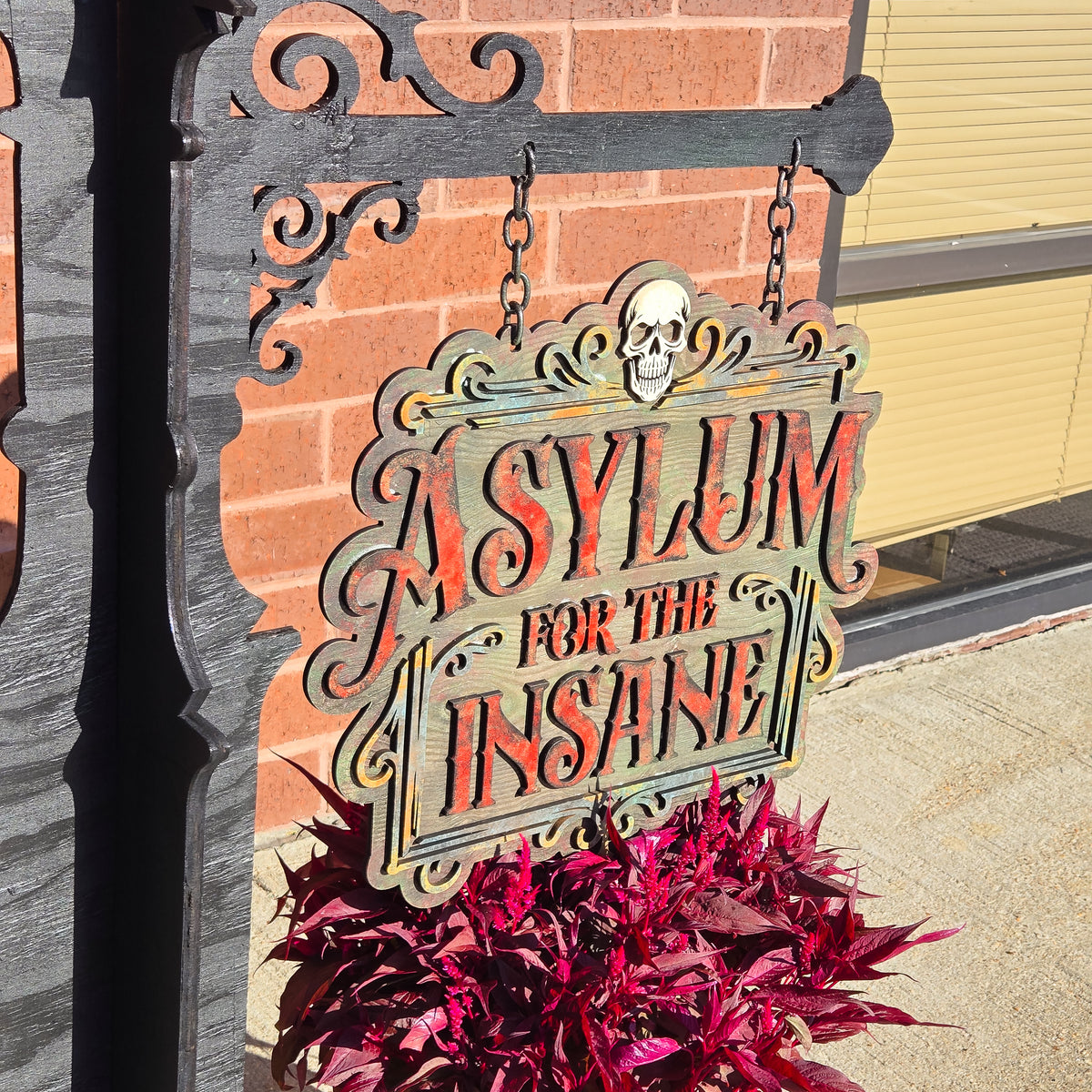 Asylum for the Insane Halloween Door Hanger - DIY Unfinished Kit - Lvl ...