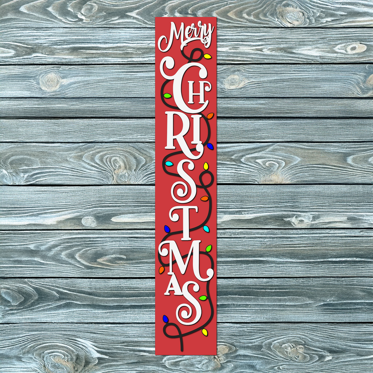 6ft Merry Christmas Lights Vertical Porch Leaner SVG – Kim & Garrett ...