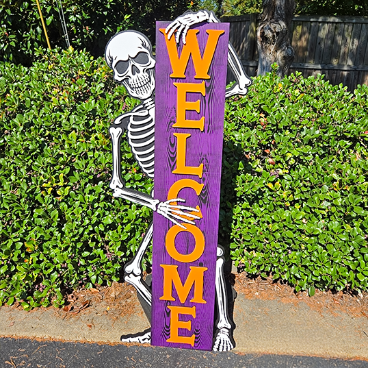 Welcome Skeleton 4ft Tall Porch Leaner - Finished – Kim & Garrett Make It!