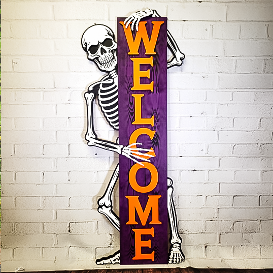 Welcome Skeleton 4ft Tall Porch Leaner - DIY Unfinished Kit - Lvl 3 ...