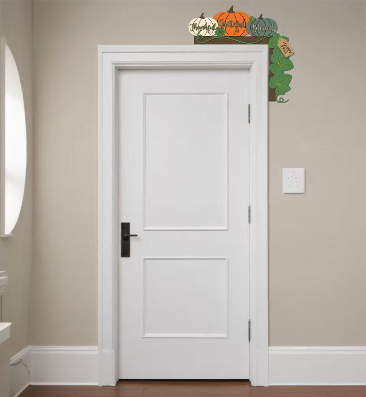 Thankful Grateful Blessed Stacked Pumpkins Door Corner SVG – Kim ...