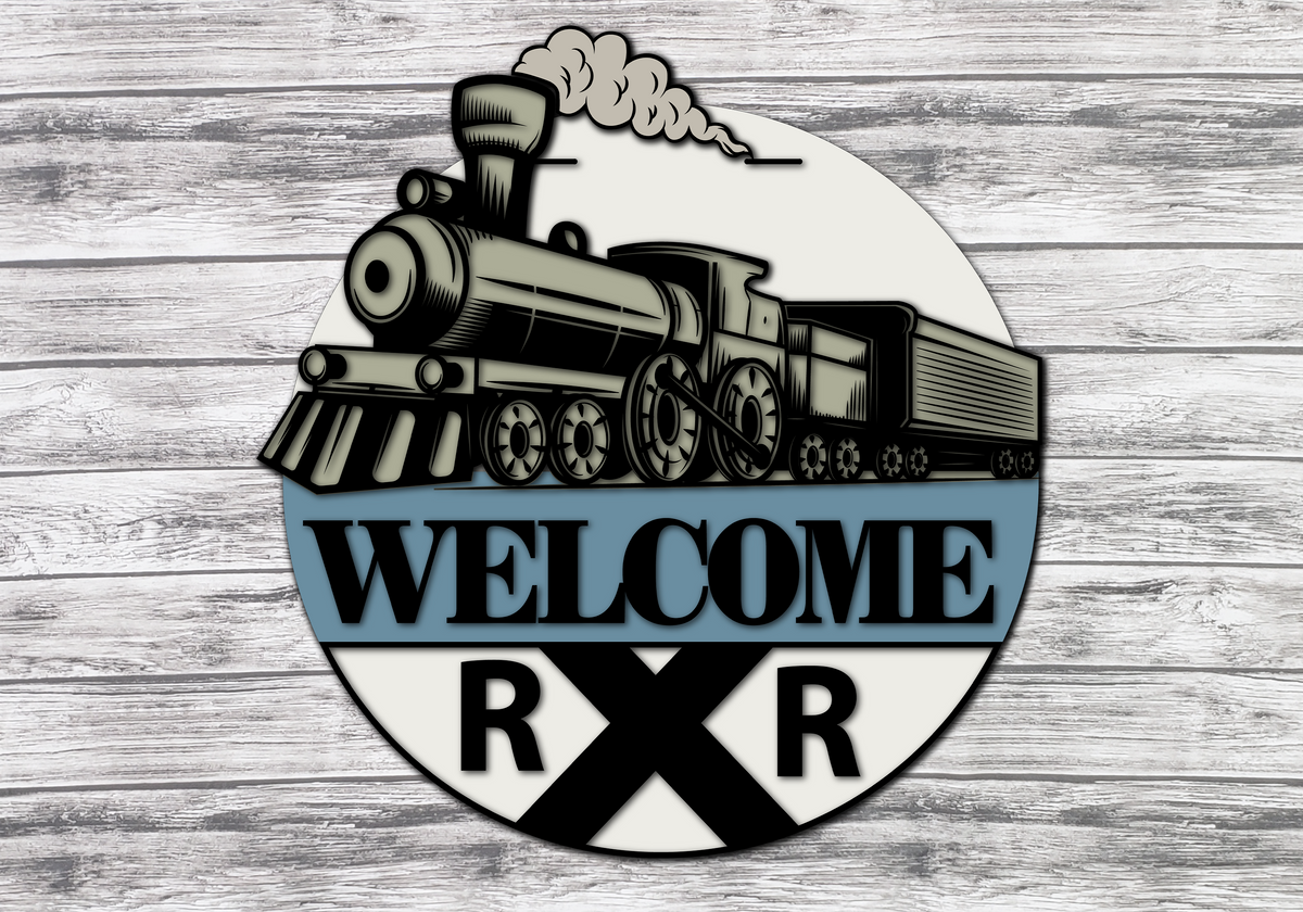 Welcome Train Locomotive Door Hanger SVG – Kim & Garrett Make It!