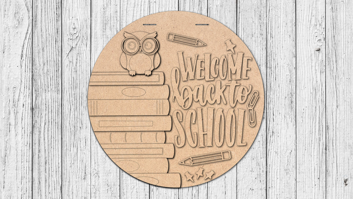 Welcome Back to School Owl Door Hanger - DIY Unfinished Kit - Lvl 2 ...