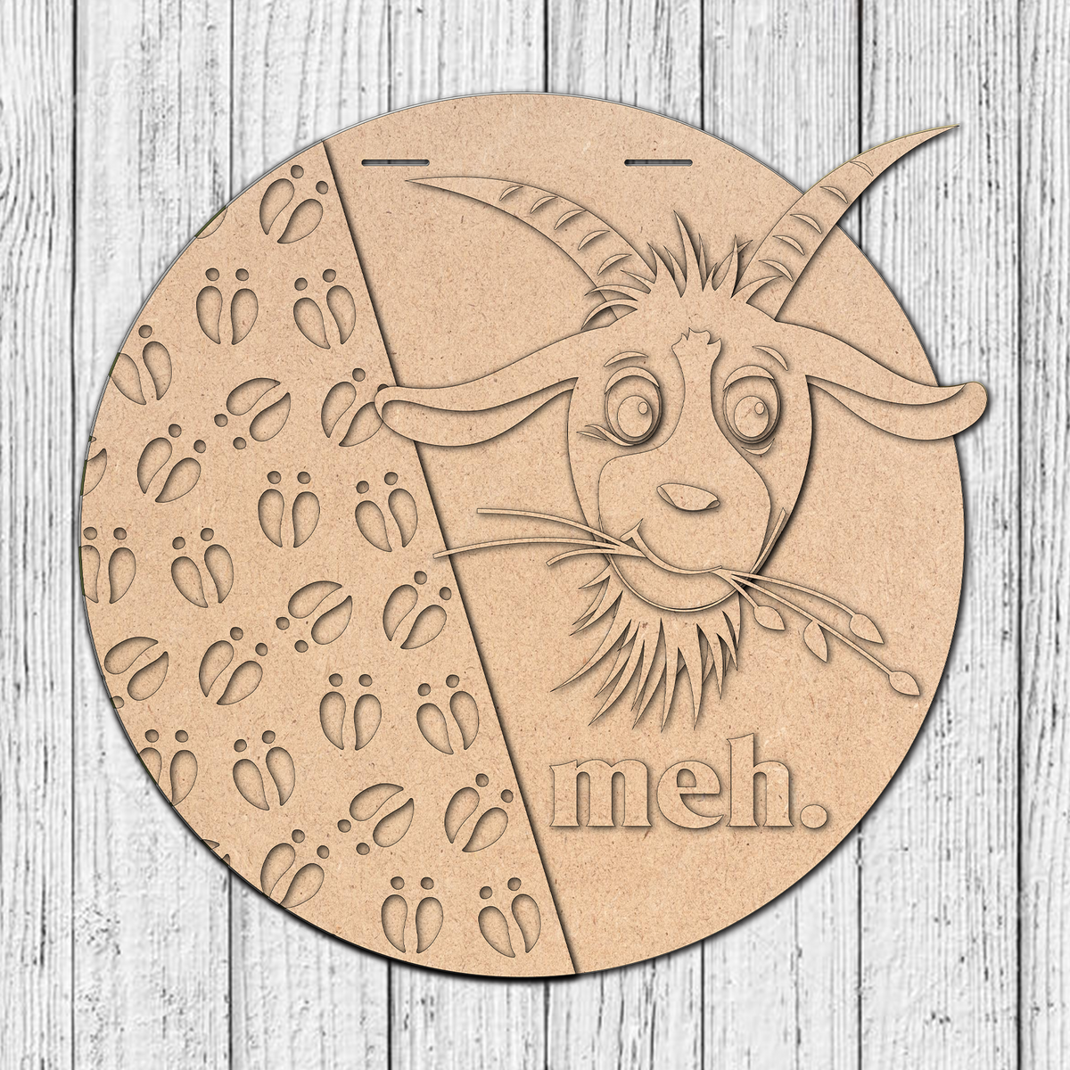 meh. Goat Door Hanger - DIY Unfinished Kit - Lvl 2 – Kim & Garrett Make It!