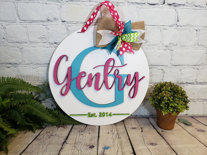 Personalized Monogram with Last Name - Door Hanger – Kim & Garrett Make It!