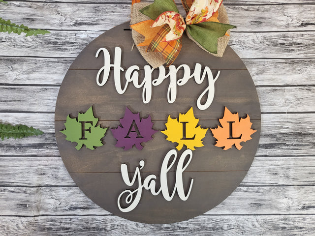 Happy Fall Y'all Leaves Door Hanger - Finished – Kim & Garrett Make It!