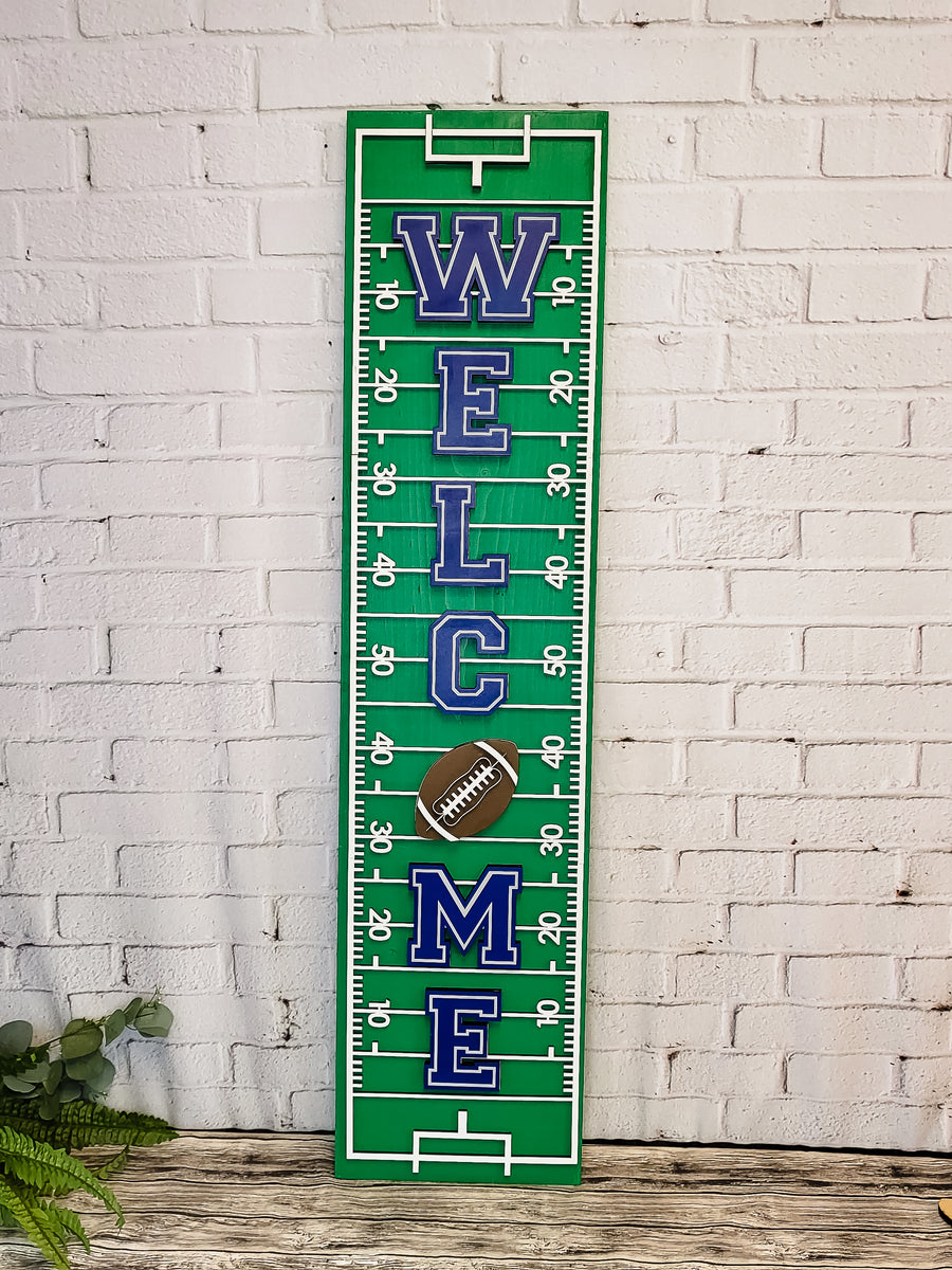 Welcome Football Field Vertical Porch Leaner DIY Unfinished Kit – Kim ...