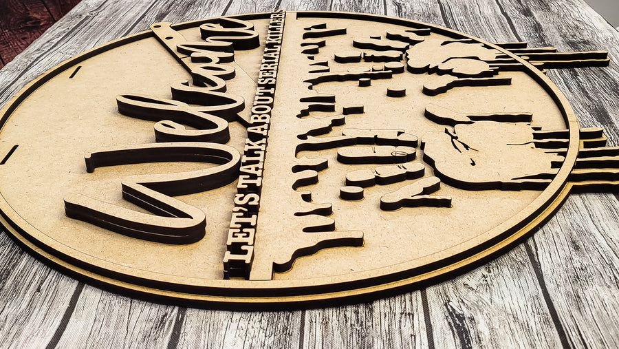 Welcome Let's Talk About Serial Killers Door Hanger DIY Unfinished Kit ...