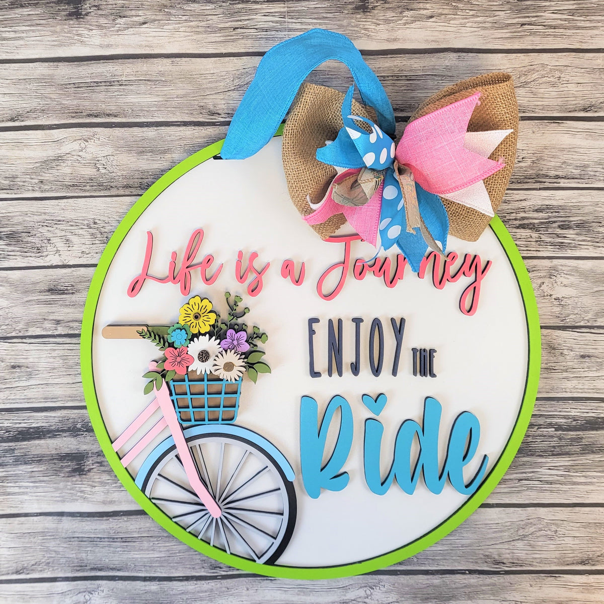 Finished - Life is a Journey Bicycle Door Hanger – Kim & Garrett Make It!