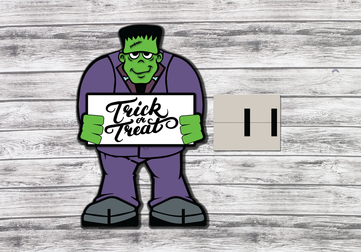 Halloween Frankenstein Trick or Treat Porch Stander SVG – Kim & Garrett ...