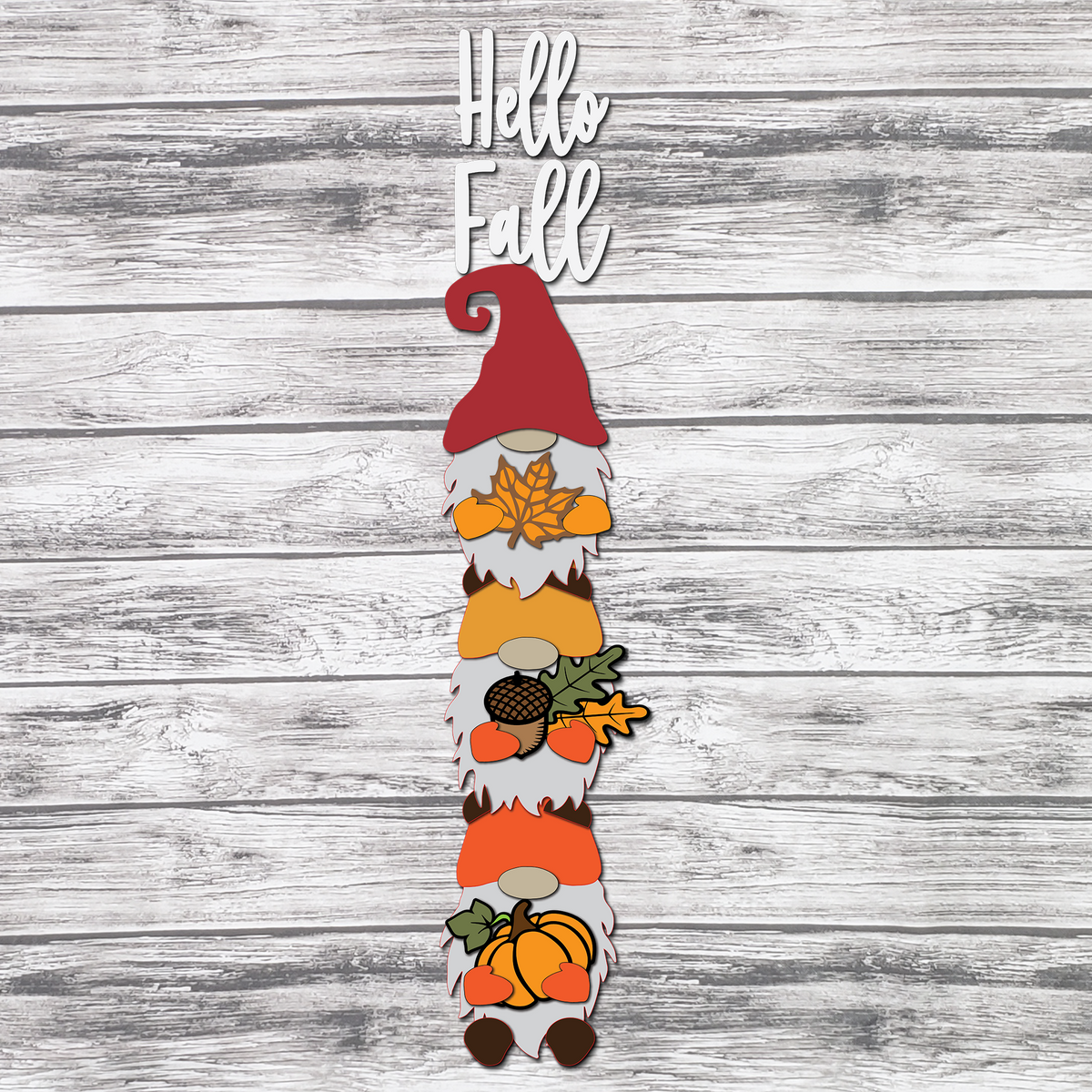 Hello Fall Gnome Vertical Porch Leaner SVG – Kim & Garrett Make It!