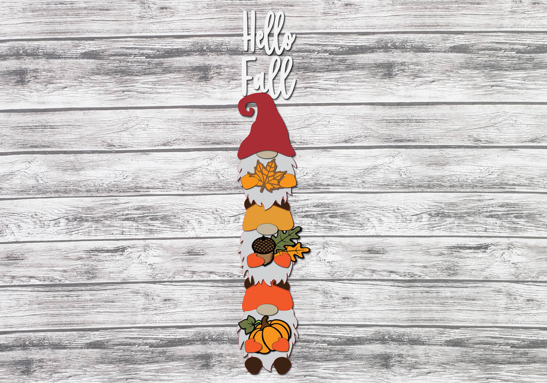 Hello Fall Gnome Vertical Porch Leaner SVG – Kim & Garrett Make It!