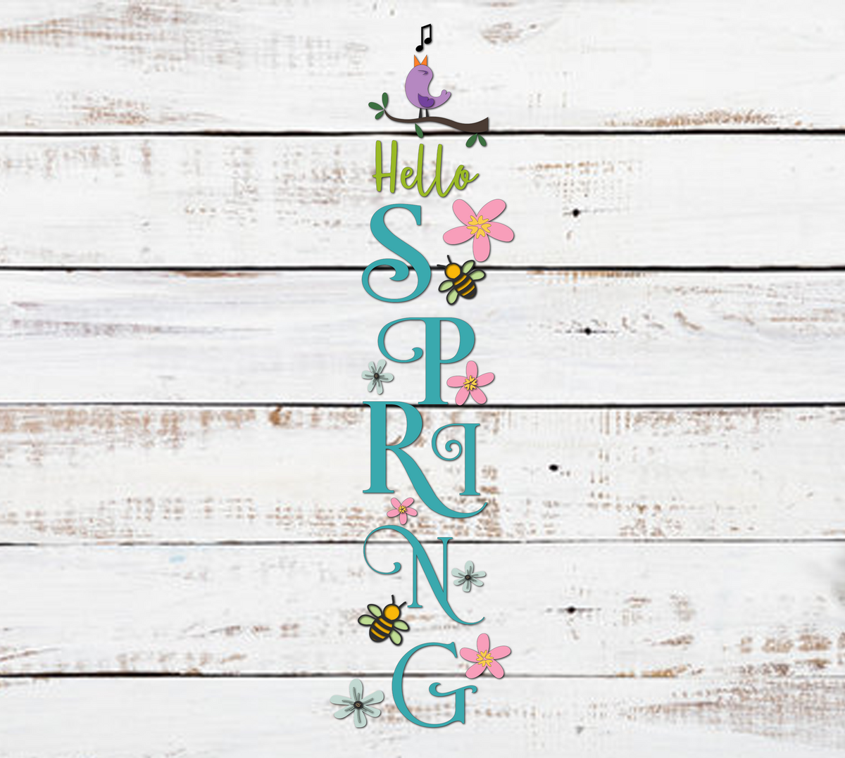 Hello SPRING Birds and Bees Porch Leaner SVG – Kim & Garrett Make It!