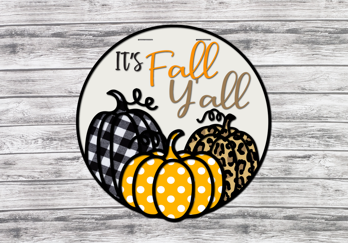 Its Fall Y'all Pumpkin Outlines Door Hanger SVG – Kim & Garrett Make It!