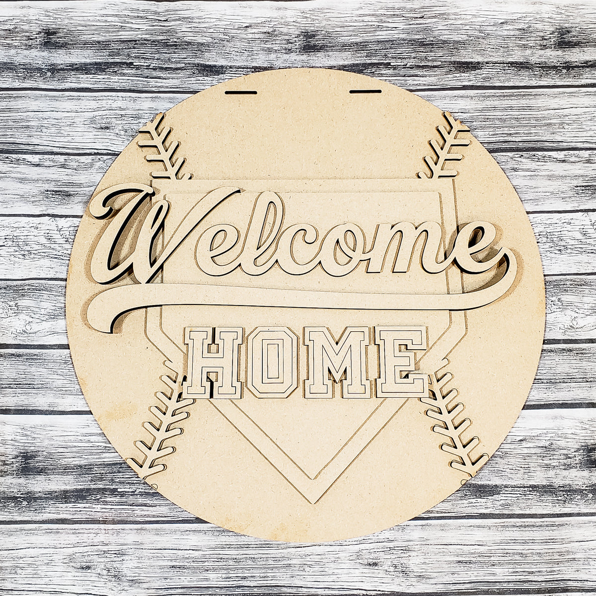 Welcome HOME Baseball Homeplate Door Hanger DIY Unfinished Kit – Kim ...