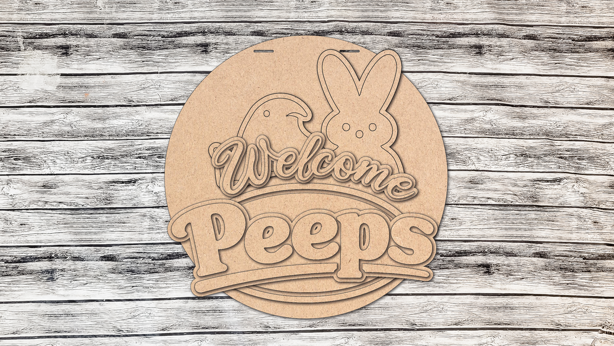 3D Welcome PEEPS Door Hanger DIY Unfinished Kit – Kim & Garrett Make It!